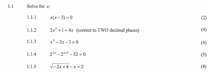 Solved code class="asciimath">1.1 ﻿Solve for x : | Chegg.com