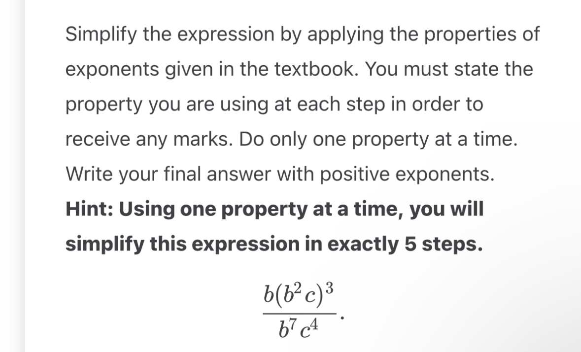 Solved Simplify the expression by applying the properties of | Chegg.com