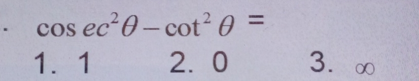 Solved code class="asciimath">cosece^(2)\theta-cot^(2)\theta | Chegg.com