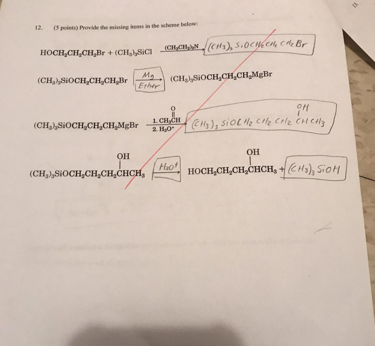 Solved (5 ﻿points) ﻿Provide the missing items in the scheme | Chegg.com