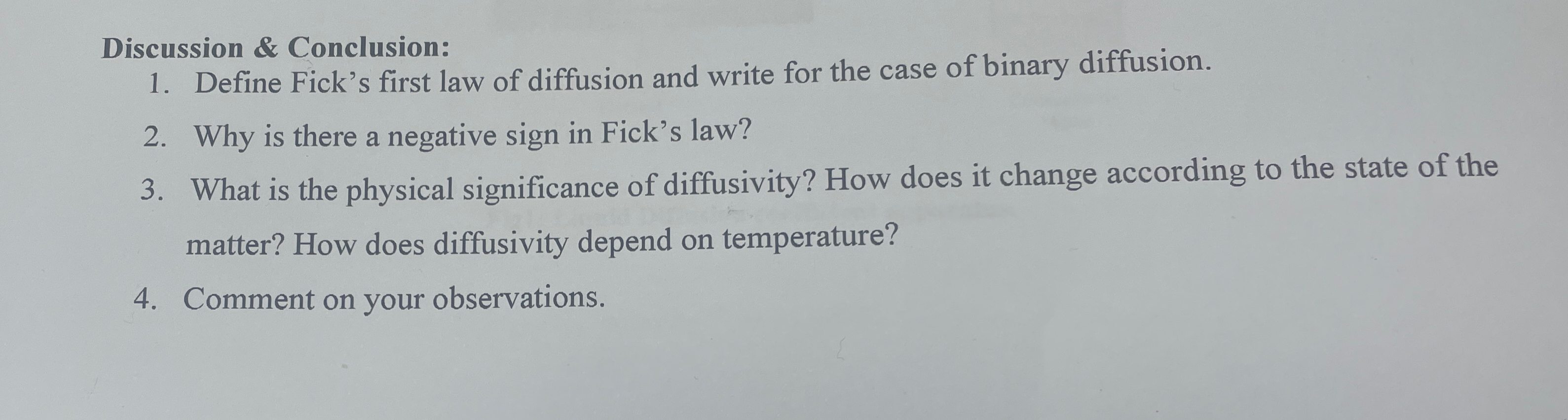 Solved LAB Subject: diffusion of gases Discussion & | Chegg.com