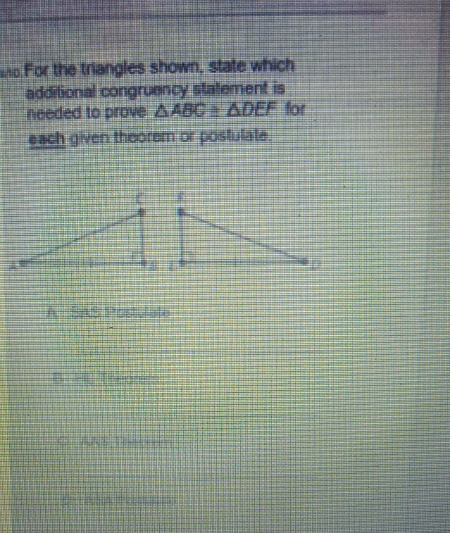 Solved wo For the triangles shown, state which additional | Chegg.com