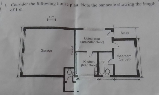 Solved Consider the following house plan. Note the bar scale | Chegg.com