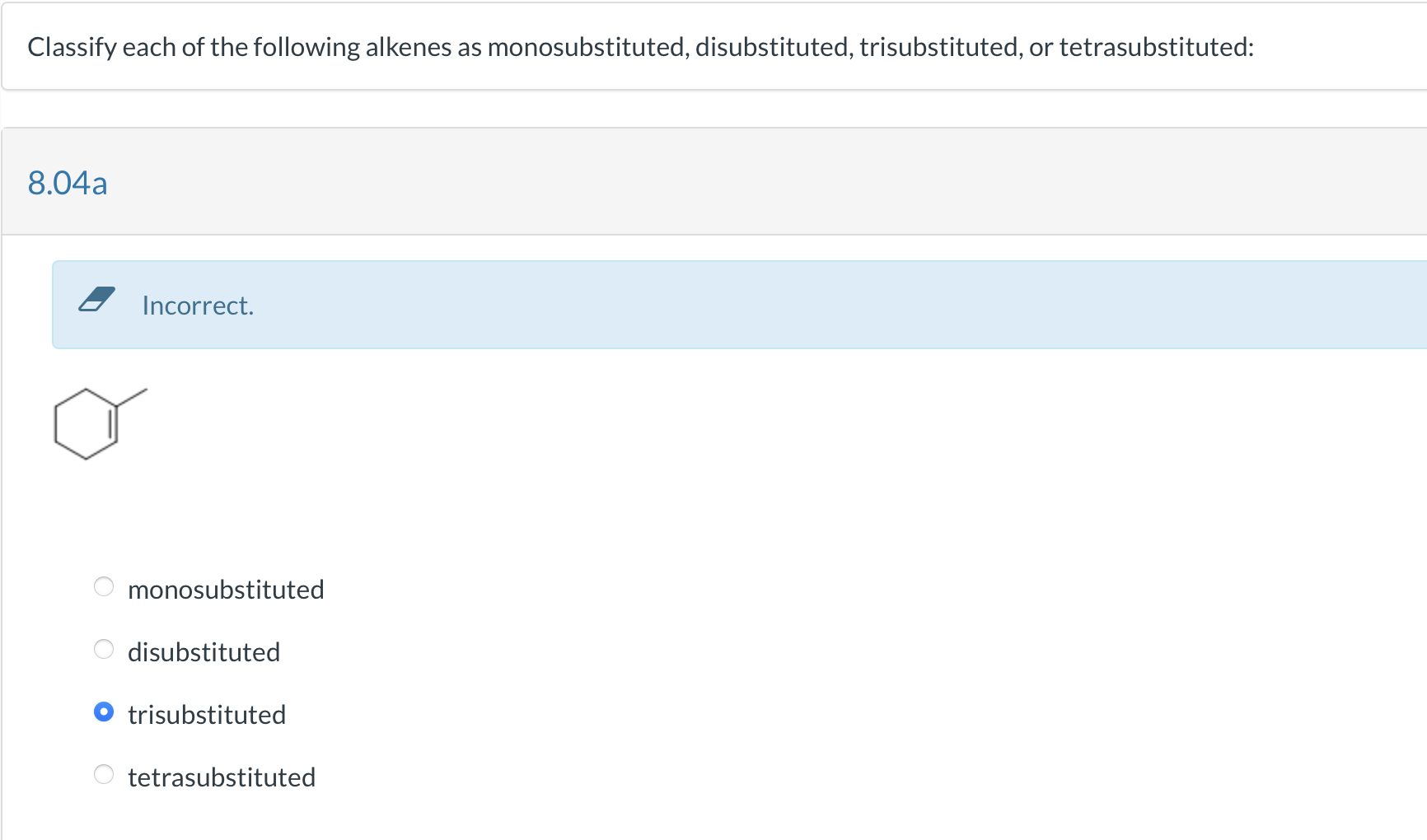 Solved Classify each of the following alkenes as | Chegg.com