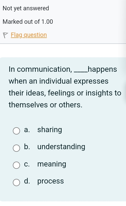 Solved Not yet answered Marked out of 1.00 ﻿Flagqquestion In | Chegg.com
