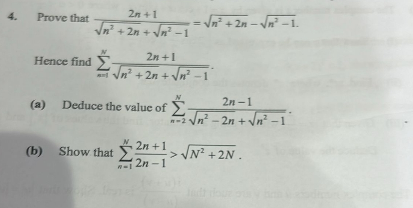Solved Prove that 2n+1n2+2n2+n2-12=n2+2n2-n2-12.Hence find | Chegg.com