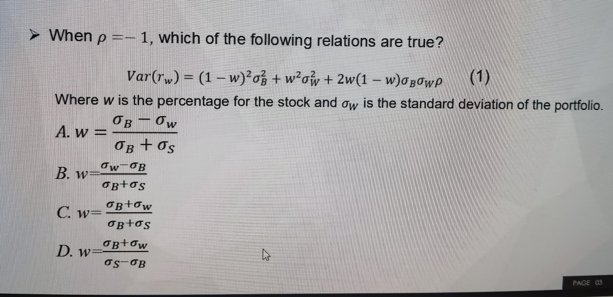 Solved When ρ=-1, ﻿which of the following relations are | Chegg.com