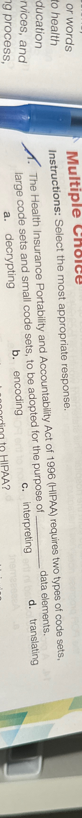 Solved Instructions: Select the most appropriate | Chegg.com