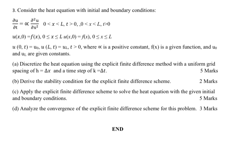 Solved Consider the heat equation with initial and boundary | Chegg.com