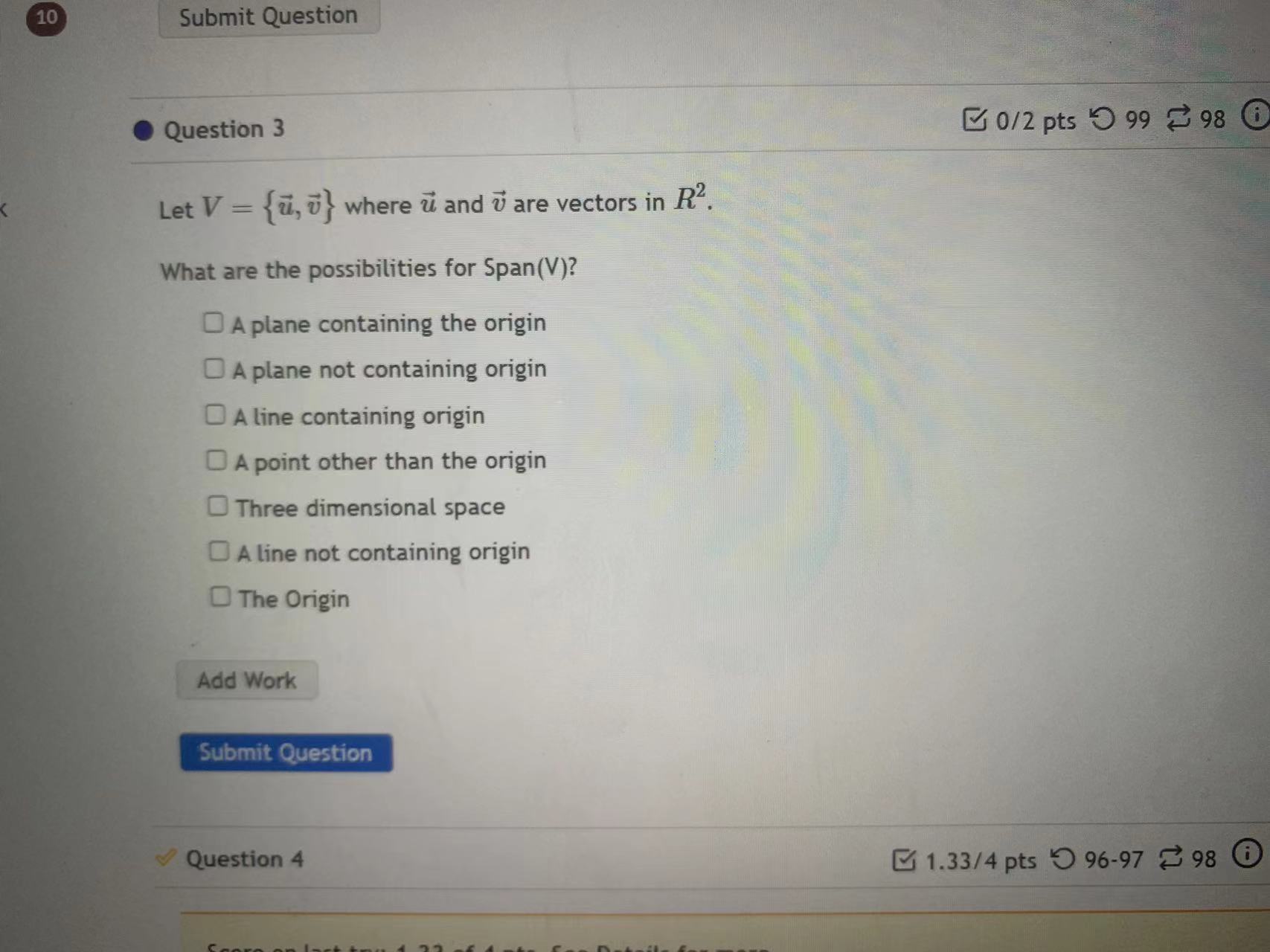 Solved Question 3 ﻿Let V={vec(u),vec(v)} ﻿where vec(u) ﻿and | Chegg.com