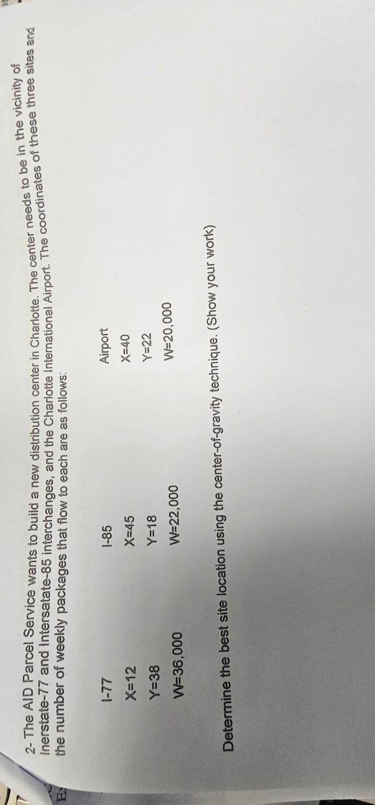 Solved Determine the best site location using the | Chegg.com