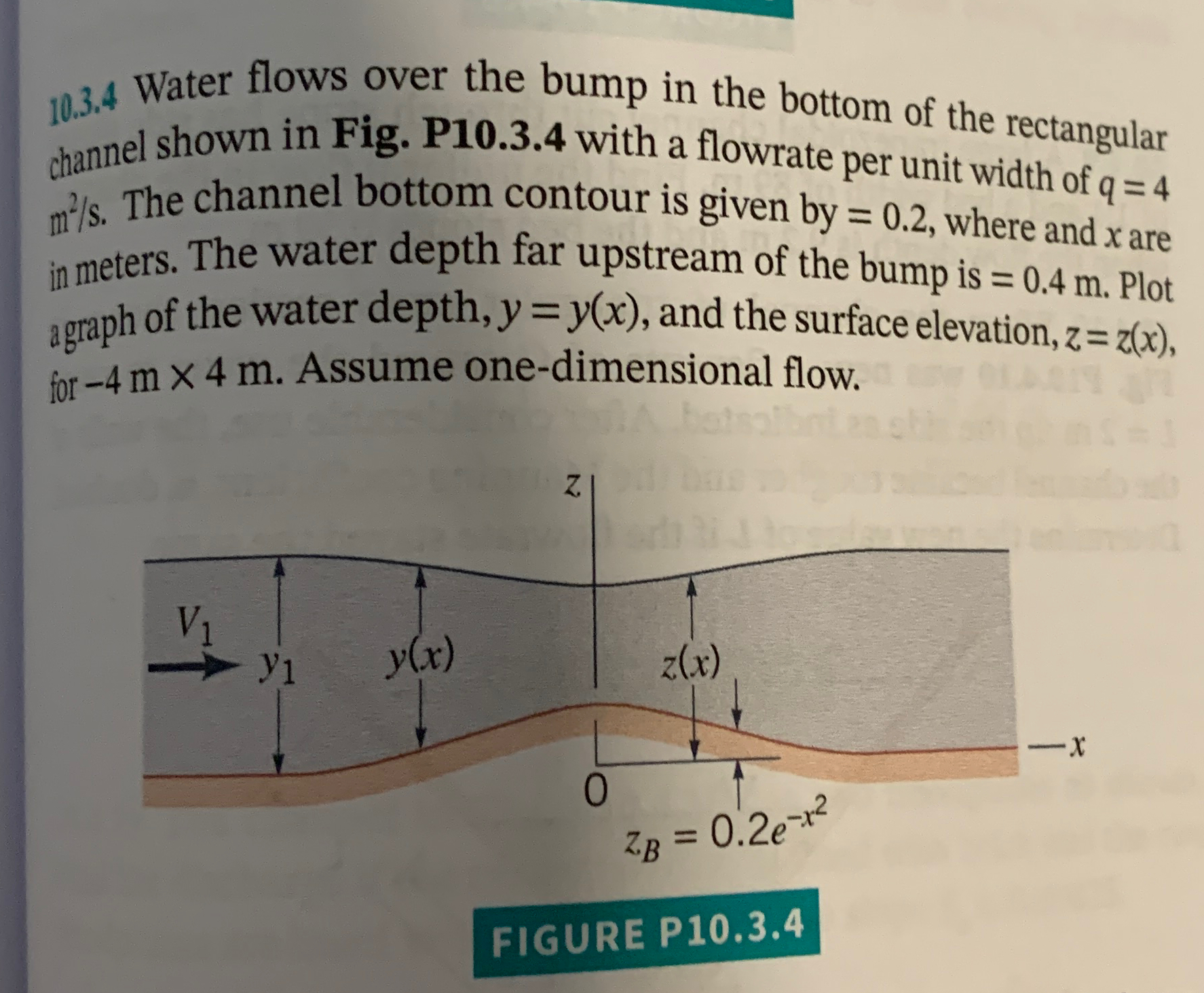 Solved 10.3.4 ﻿Water flows over the bump in the bottom of | Chegg.com