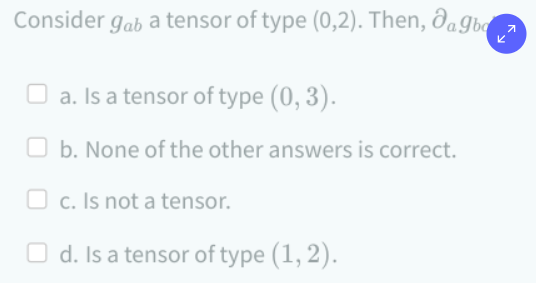 Solved Consider gab ﻿a tensor of type (0,2). ﻿Then, delagba. | Chegg.com