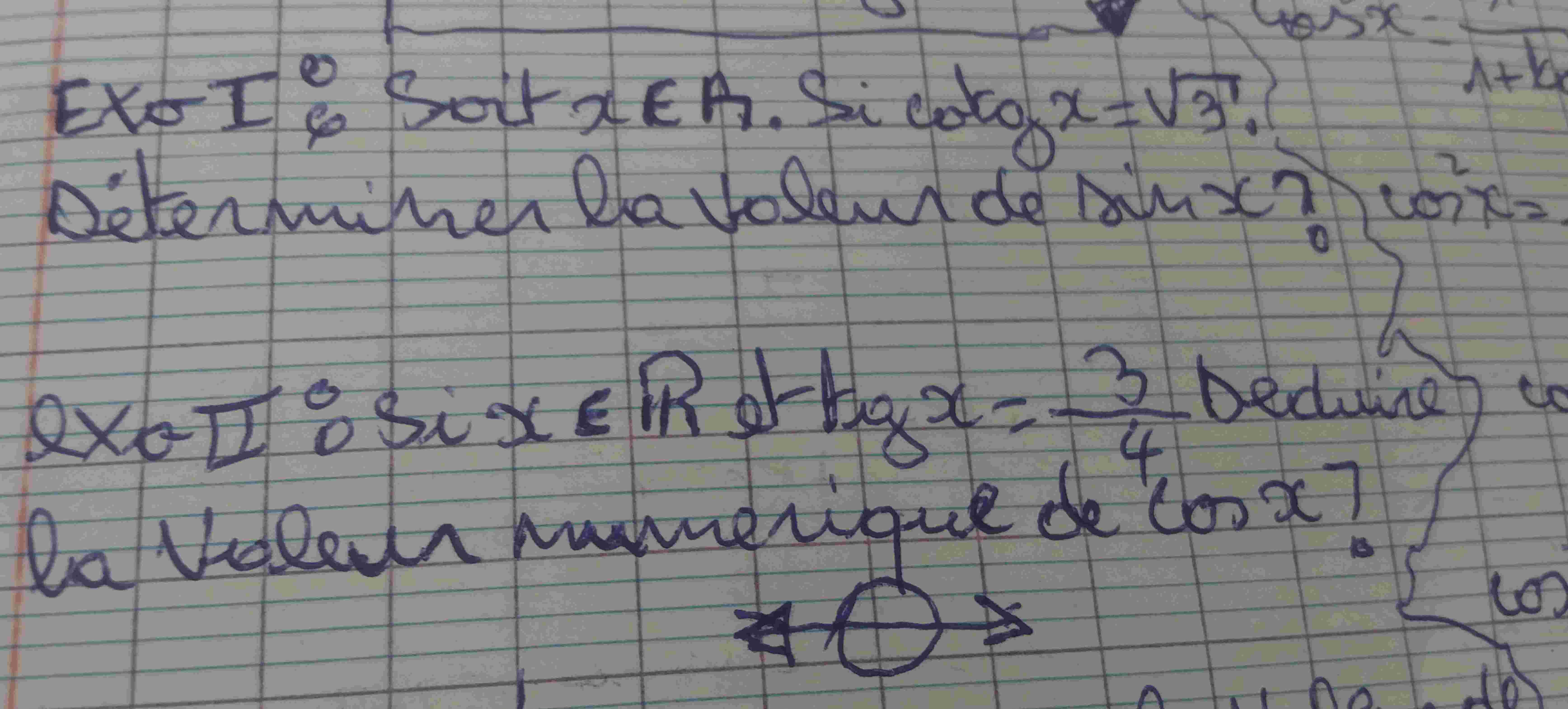 Solved code class="asciimath">Exo1: Soit xER. Si cotg | Chegg.com