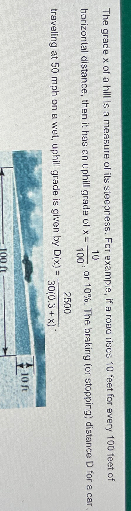 Solved The grade x ﻿of a hill is a measure of its steepness. | Chegg.com