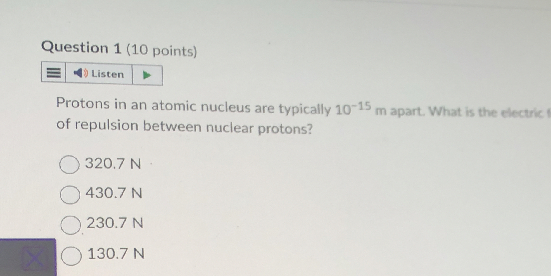 Solved Question 1 (10 ﻿points)Protons in an atomic nucleus | Chegg.com