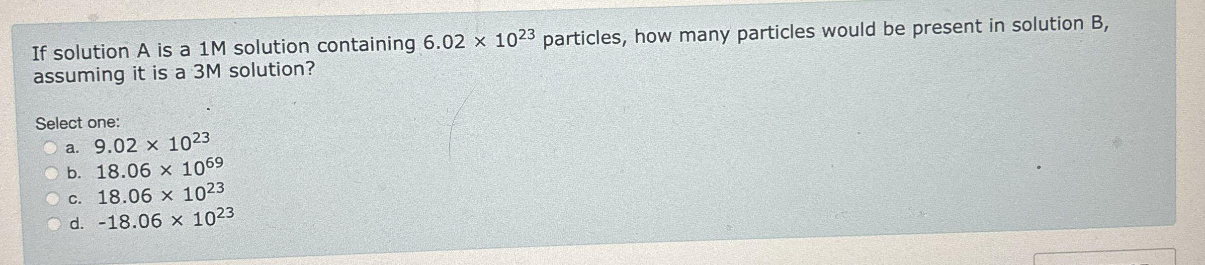 Solved If solution A ﻿is a 1 ﻿M solution containing | Chegg.com