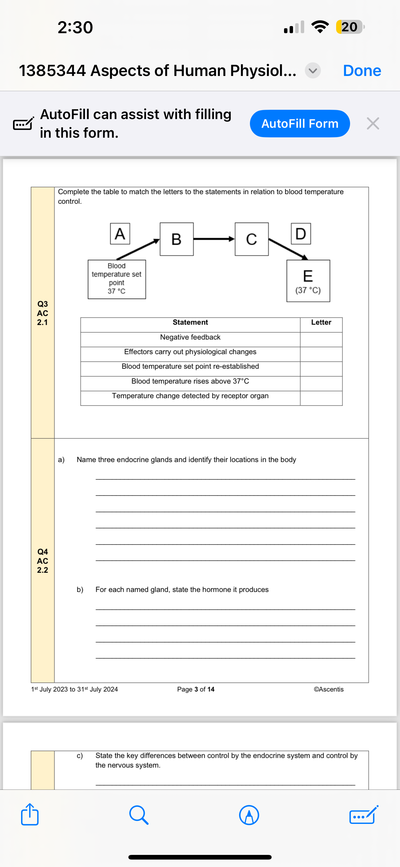 c) ﻿State the key differences between control by the | Chegg.com