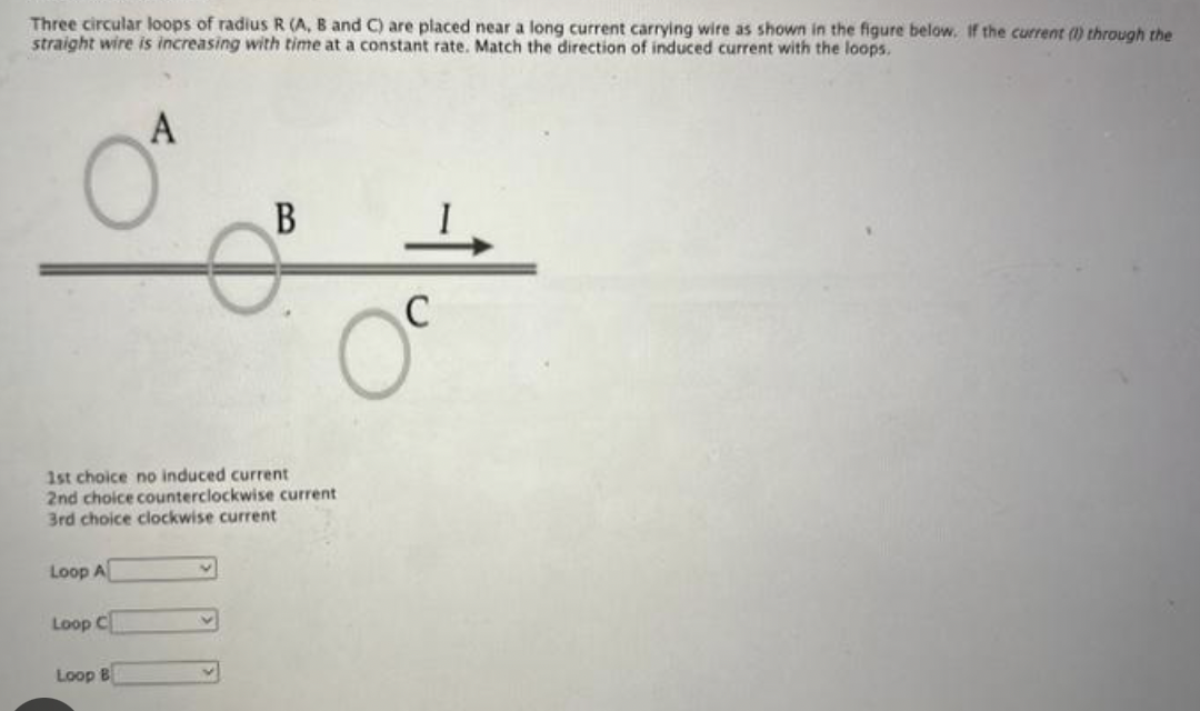 Solved Three circular loops of radius R (A, ﻿B and C) ﻿are | Chegg.com