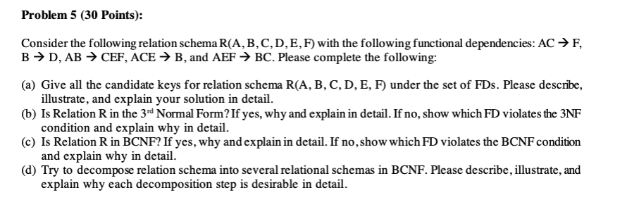 Solved Problem 5 (30 ﻿Points):Consider the following | Chegg.com