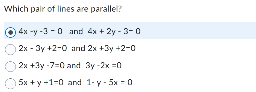 Solved code class="asciimath">Which pair of lines are | Chegg.com