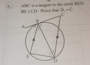 Solved code class="asciimath">ABC is a tangent to the circle | Chegg.com