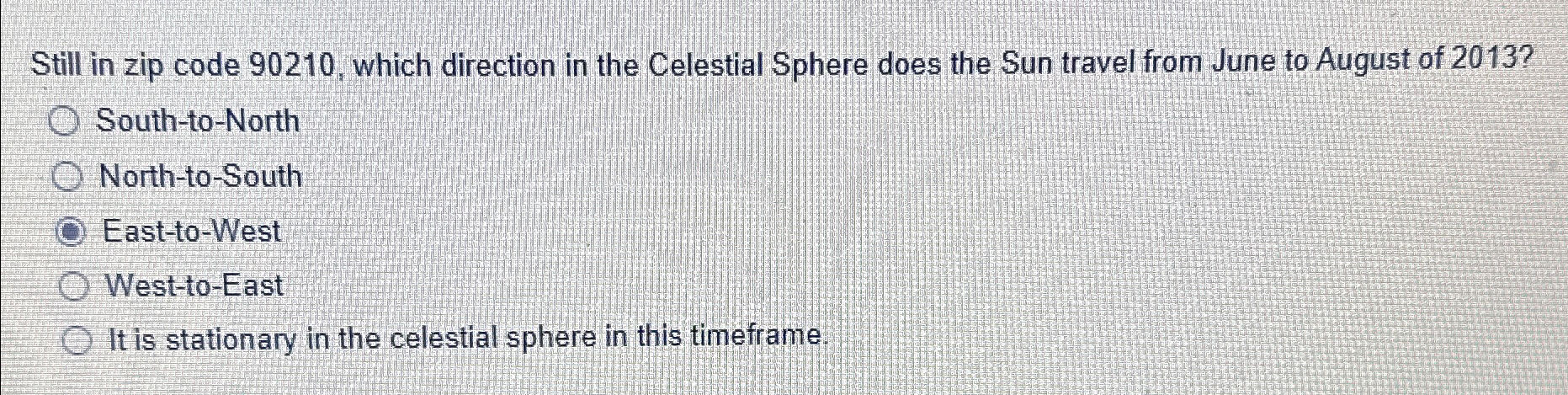 Solved Still in zip code 90210, ﻿which direction in the | Chegg.com