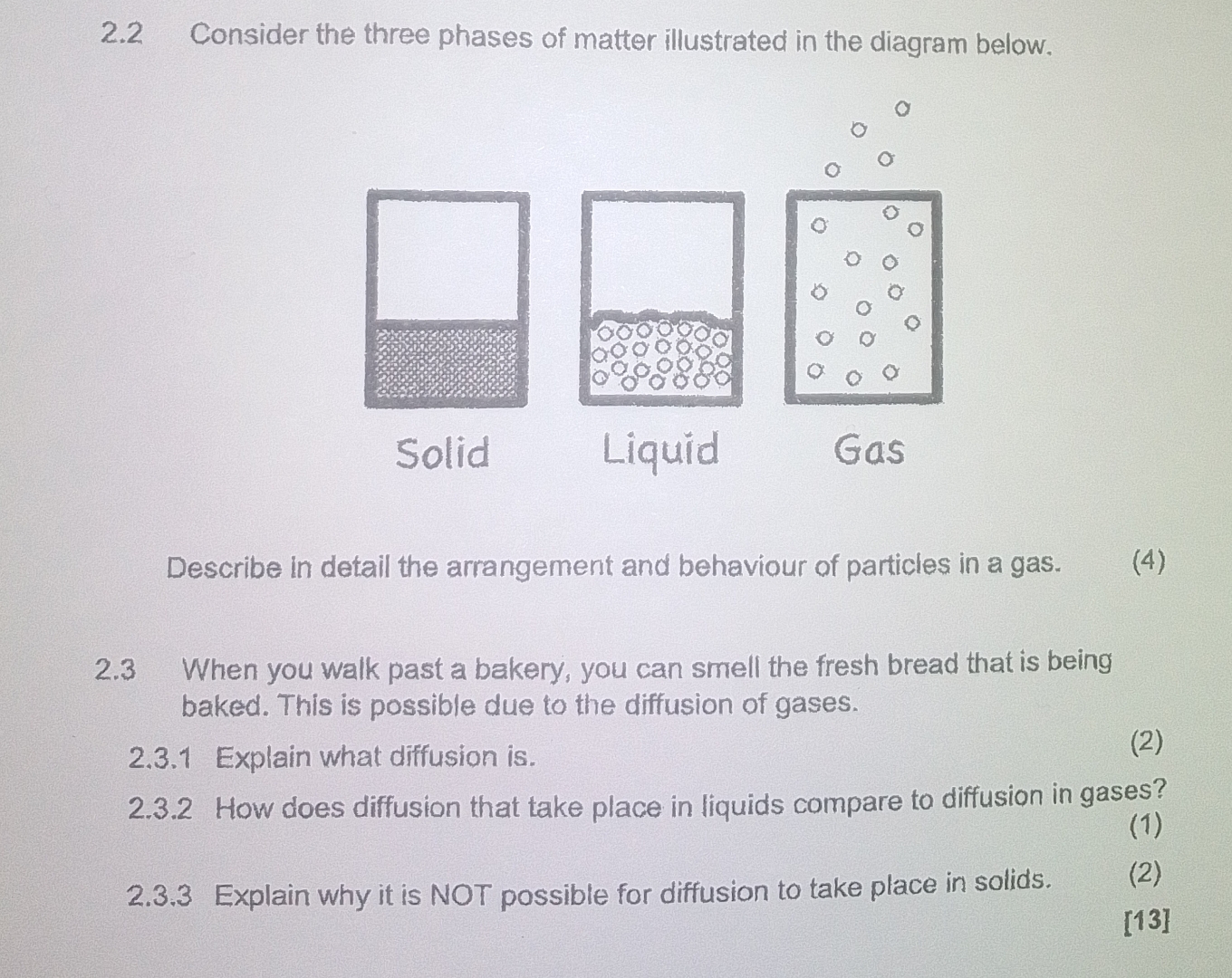 Solved 2.2 ﻿Consider the three phases of matter illustrated | Chegg.com
