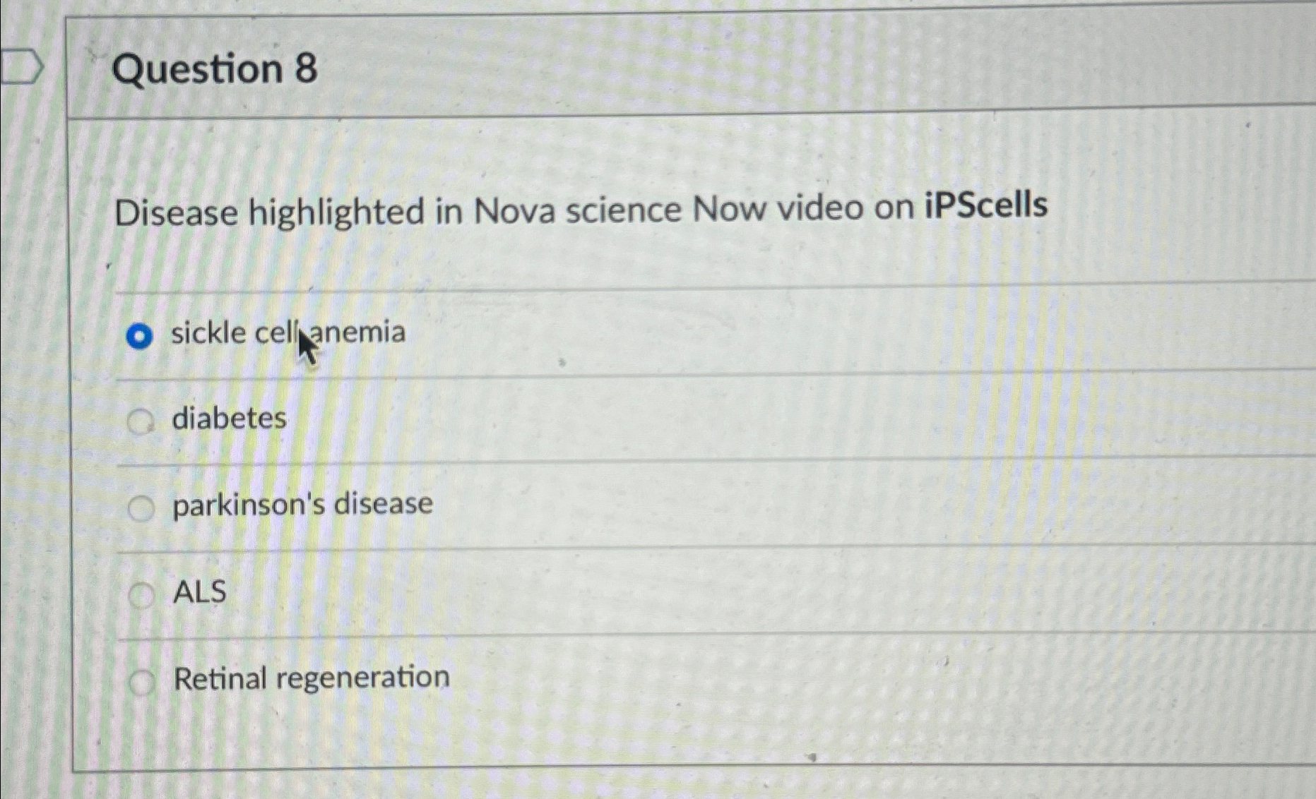 Solved Question 8Disease highlighted in Nova science Now | Chegg.com