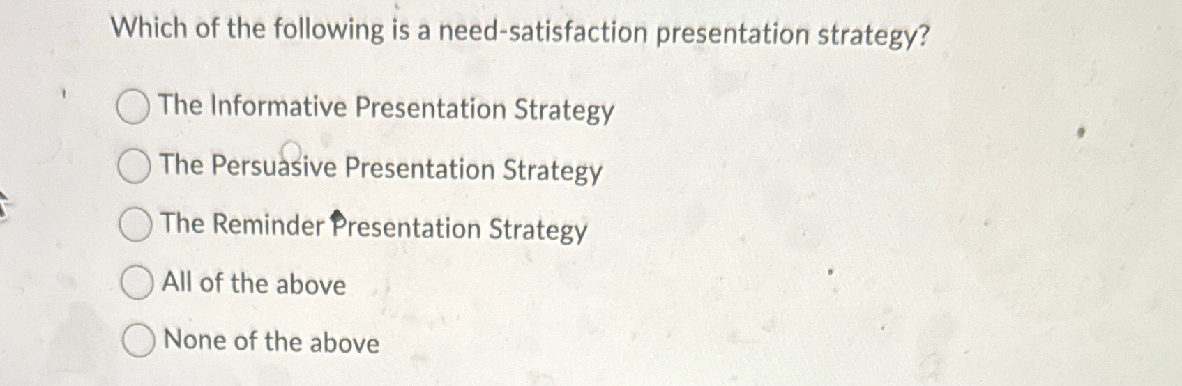 Solved Which of the following is a need-satisfaction | Chegg.com
