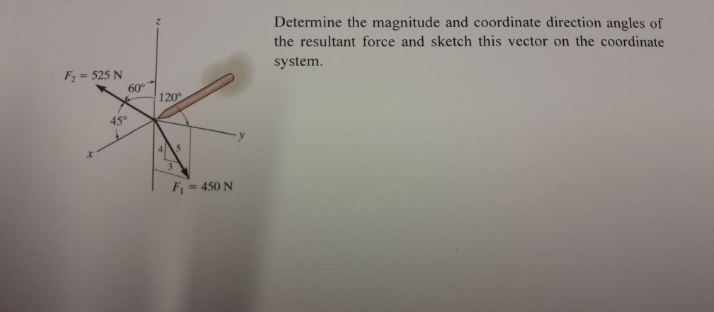 Solved Determine the magnitude and coordinate direction | Chegg.com