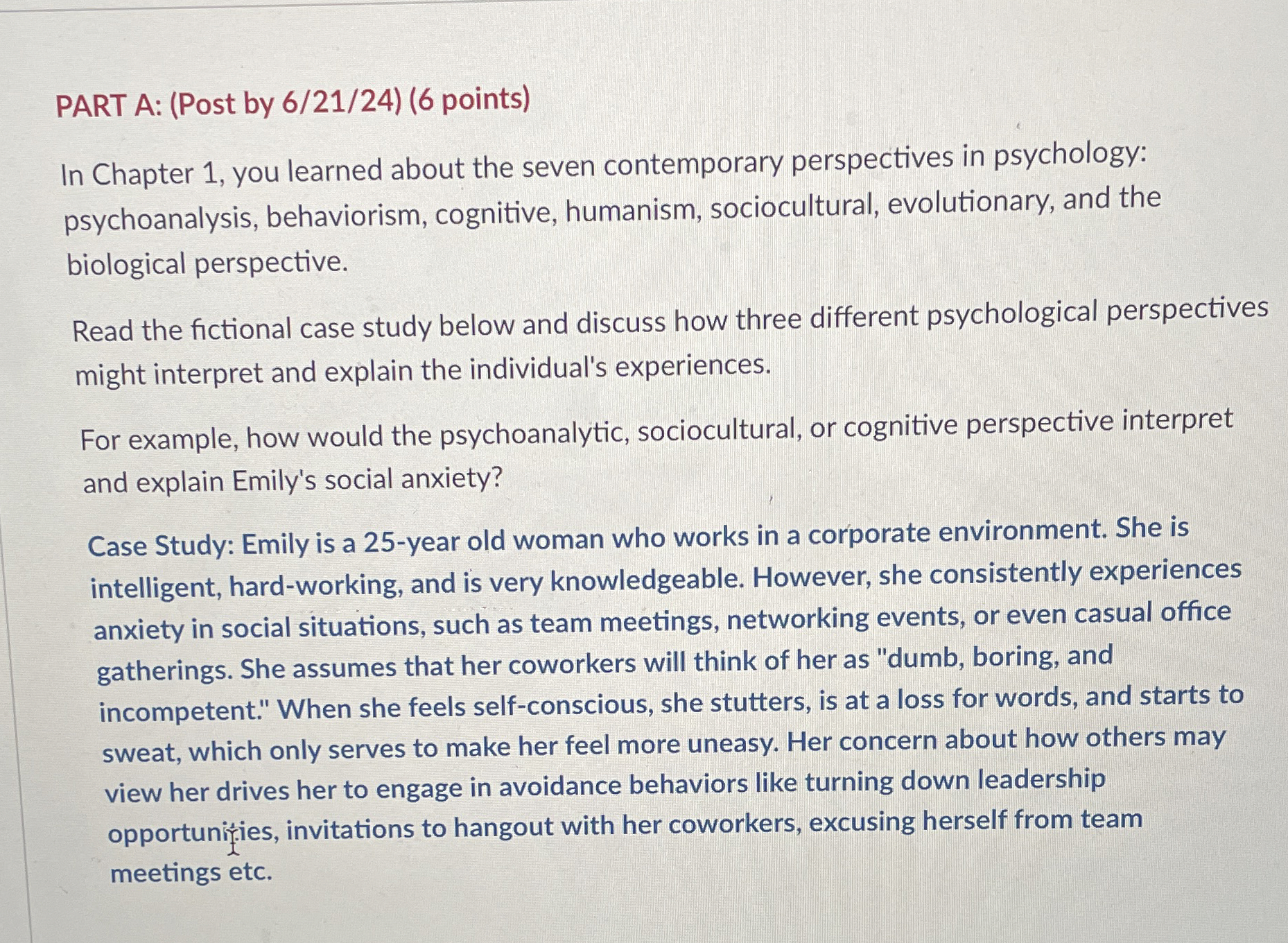 Solved PART A: (Post by 6/21/24) (6 ﻿points)In Chapter 1, | Chegg.com