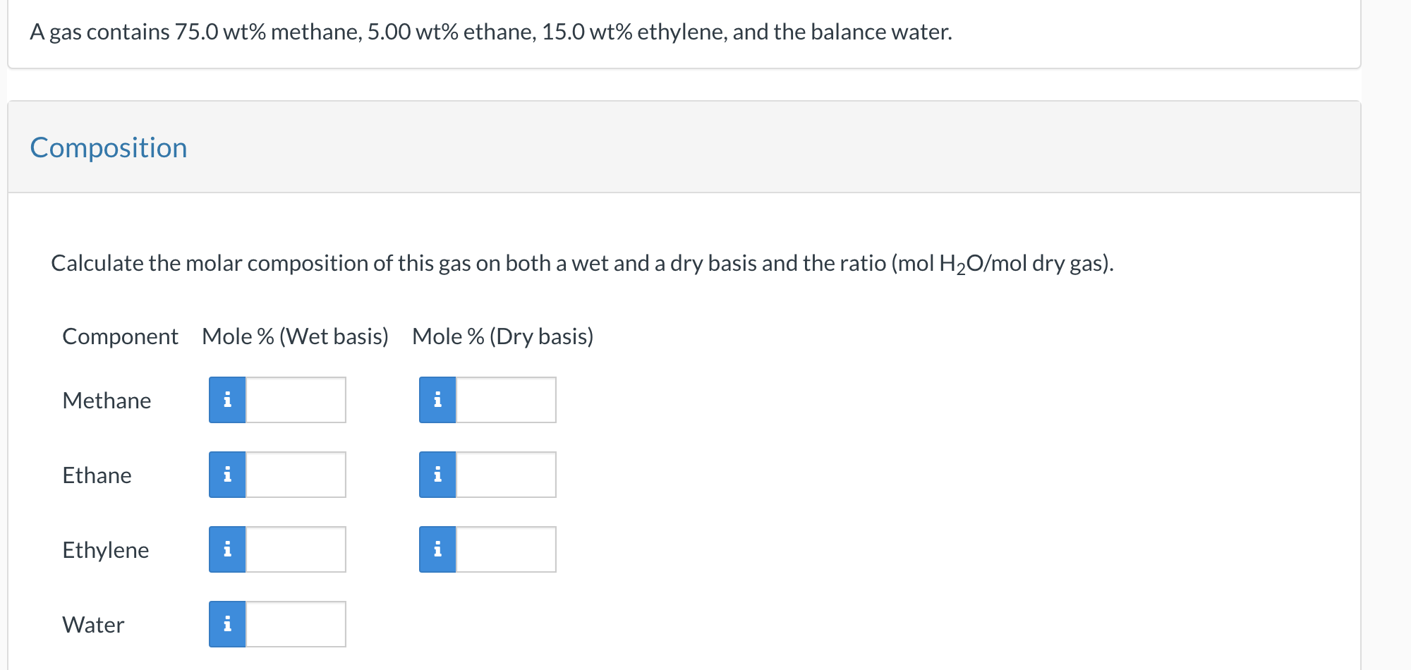 Solved code class="asciimath">A gas contains 75.0wt% | Chegg.com