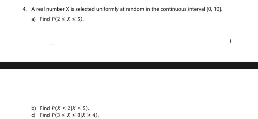 Solved A real number x ﻿is selected uniformly at random in | Chegg.com