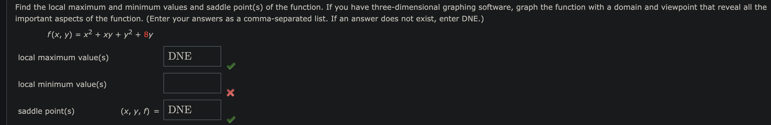 Solved Find The Local Maximum And Minimum Values And Saddle