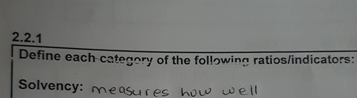 Solved 2.2 .1 ﻿Define each category of the following | Chegg.com