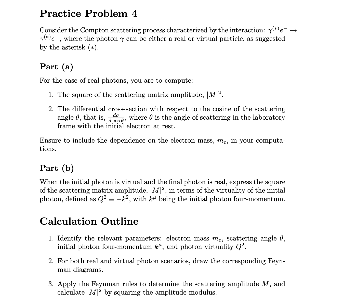 Solved Practice Problem 4Consider the Compton scattering | Chegg.com