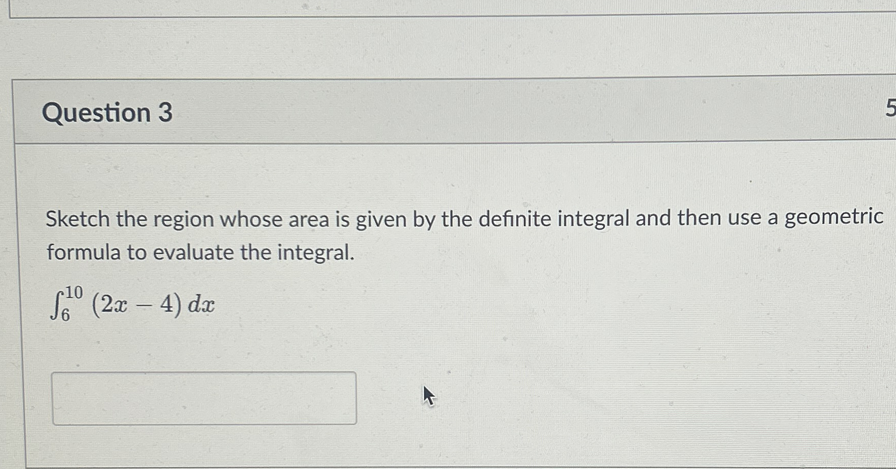 Question 3Sketch the region whose area is given by | Chegg.com