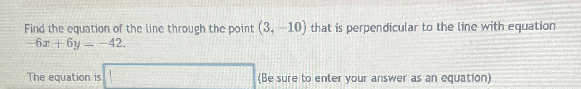 Solved Find the equation of the line through the point | Chegg.com