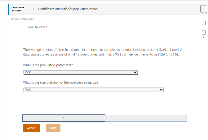 Solved code class="asciimath">6.1.1: Confidence intervals | Chegg.com