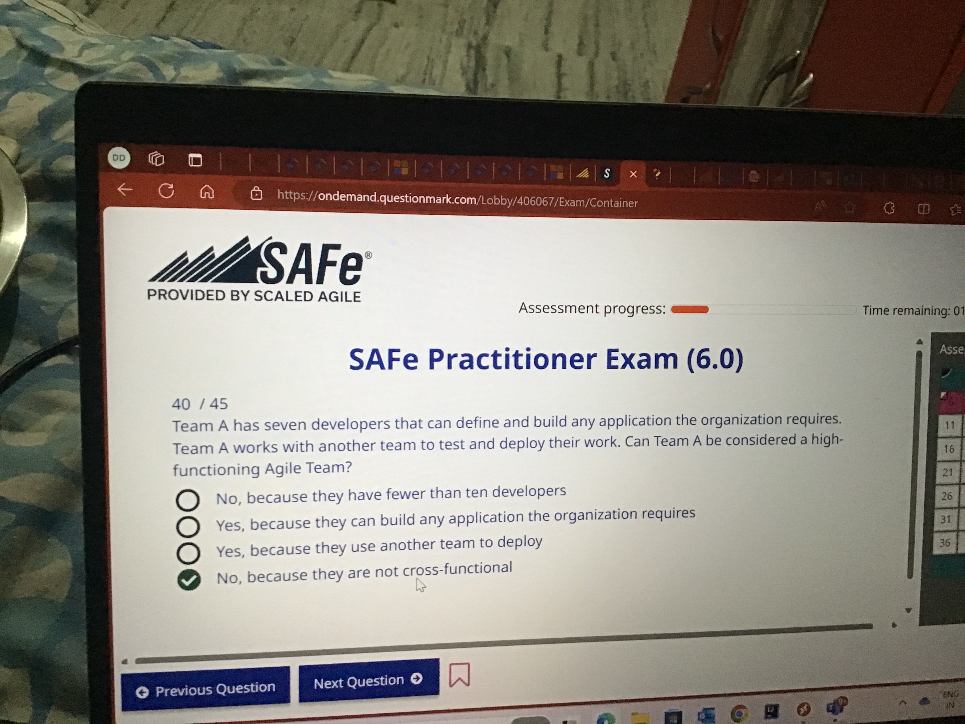 Solved SAFe Practitioner Exam (6.0) 4045 ﻿Team A has seven | Chegg.com