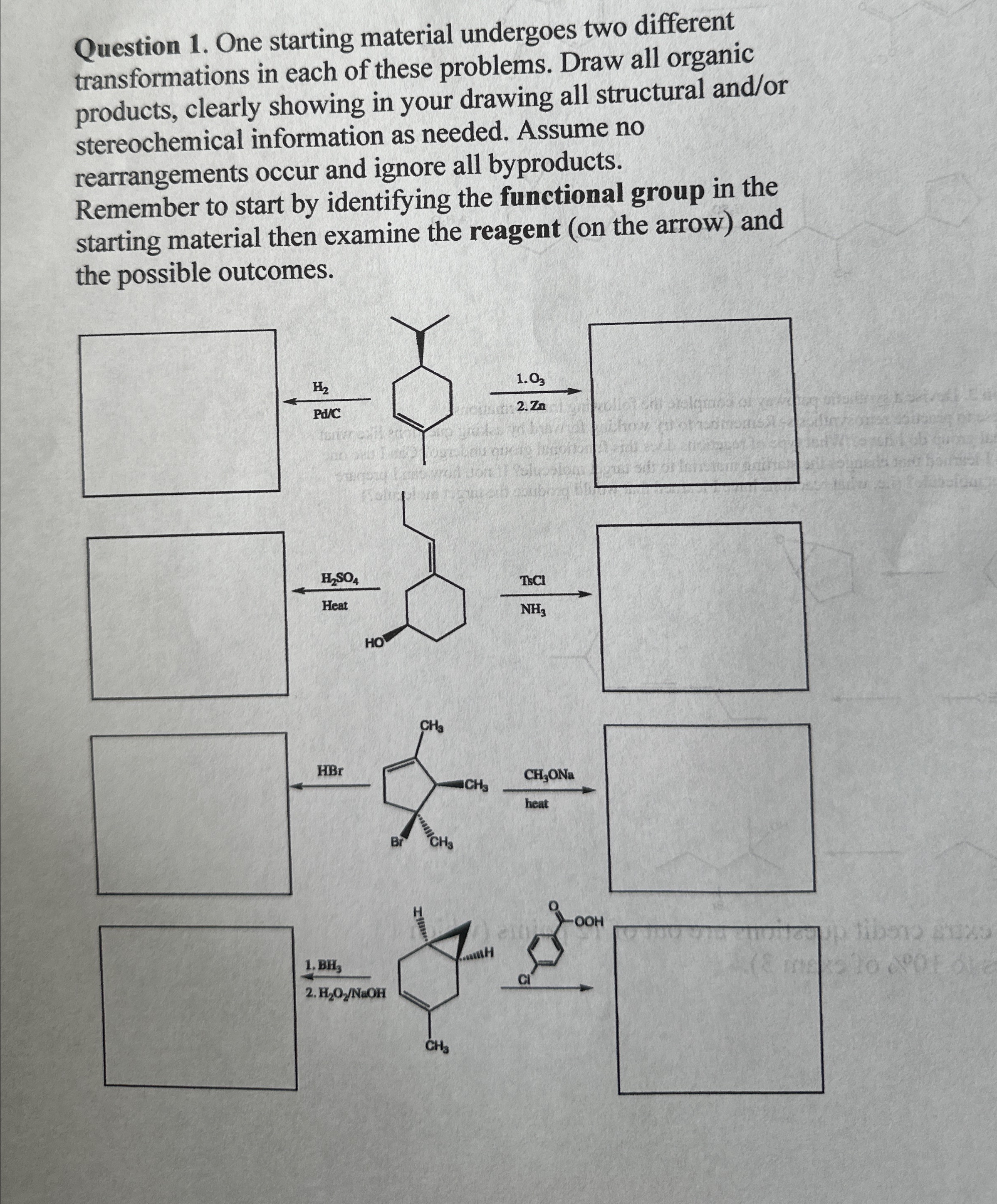 Solved Question 1. ﻿One starting material undergoes two | Chegg.com