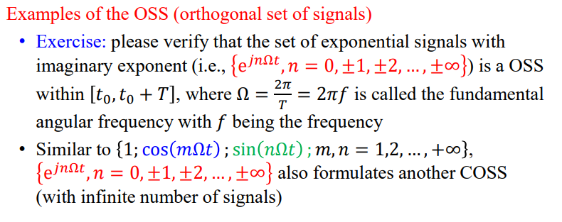 Solved Examples of the OSS (orthogonal set of signals) | Chegg.com