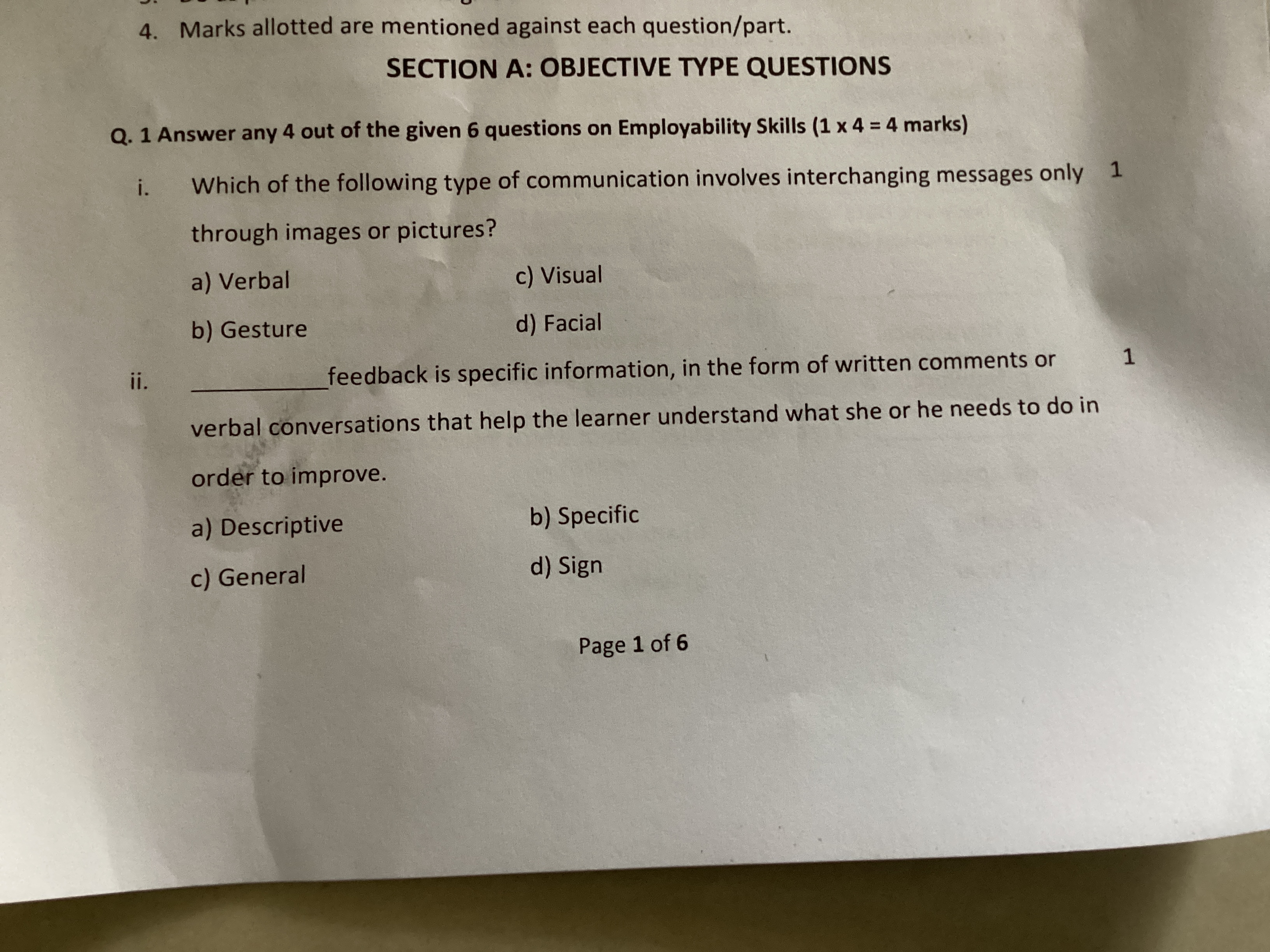 Solved Marks allotted are mentioned against each | Chegg.com