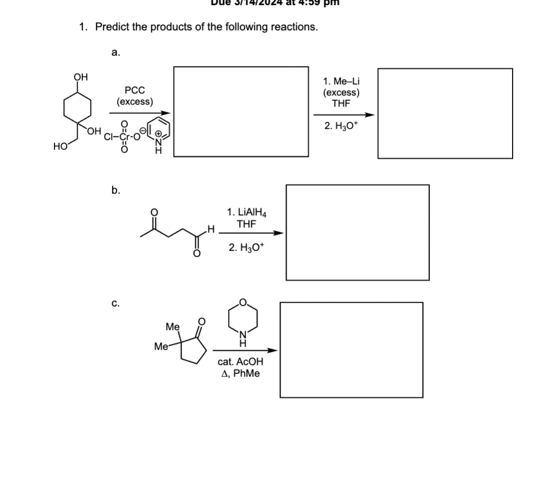 Solved Predict the products of the following | Chegg.com