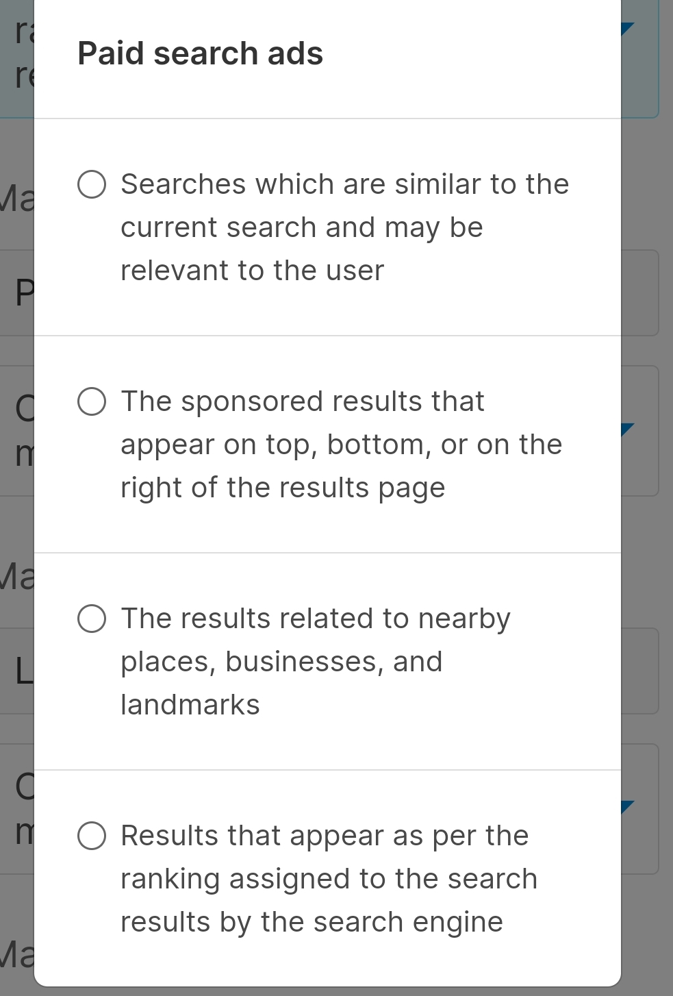 Solved Paid search adsSearches which are similar to the | Chegg.com