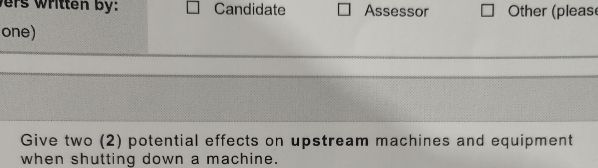 Solved ers written by:CandidateAssessorOther (pleaseone)Give | Chegg.com