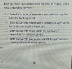Solved How do these documents work together to help a reader | Chegg.com
