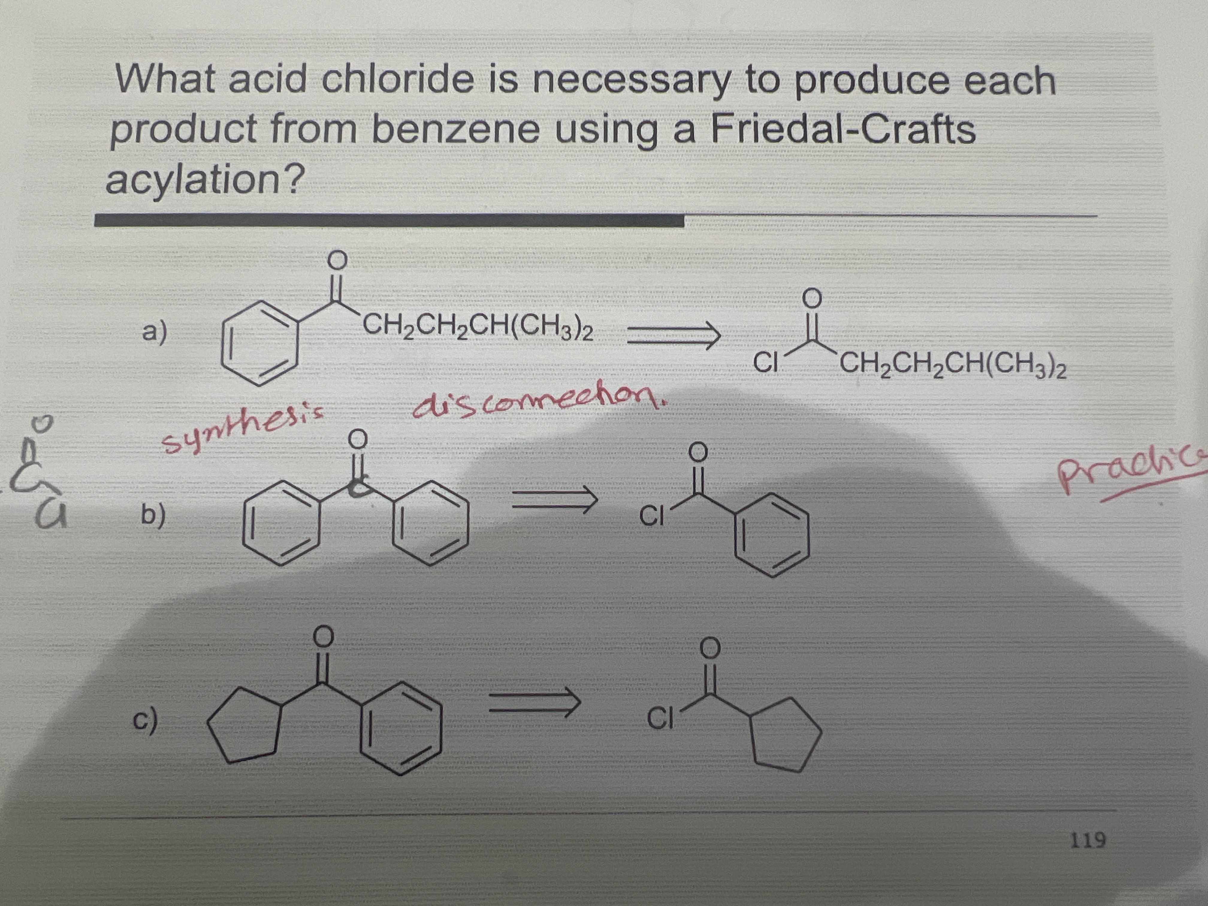 Solved What acid chloride is necessary to produce each | Chegg.com