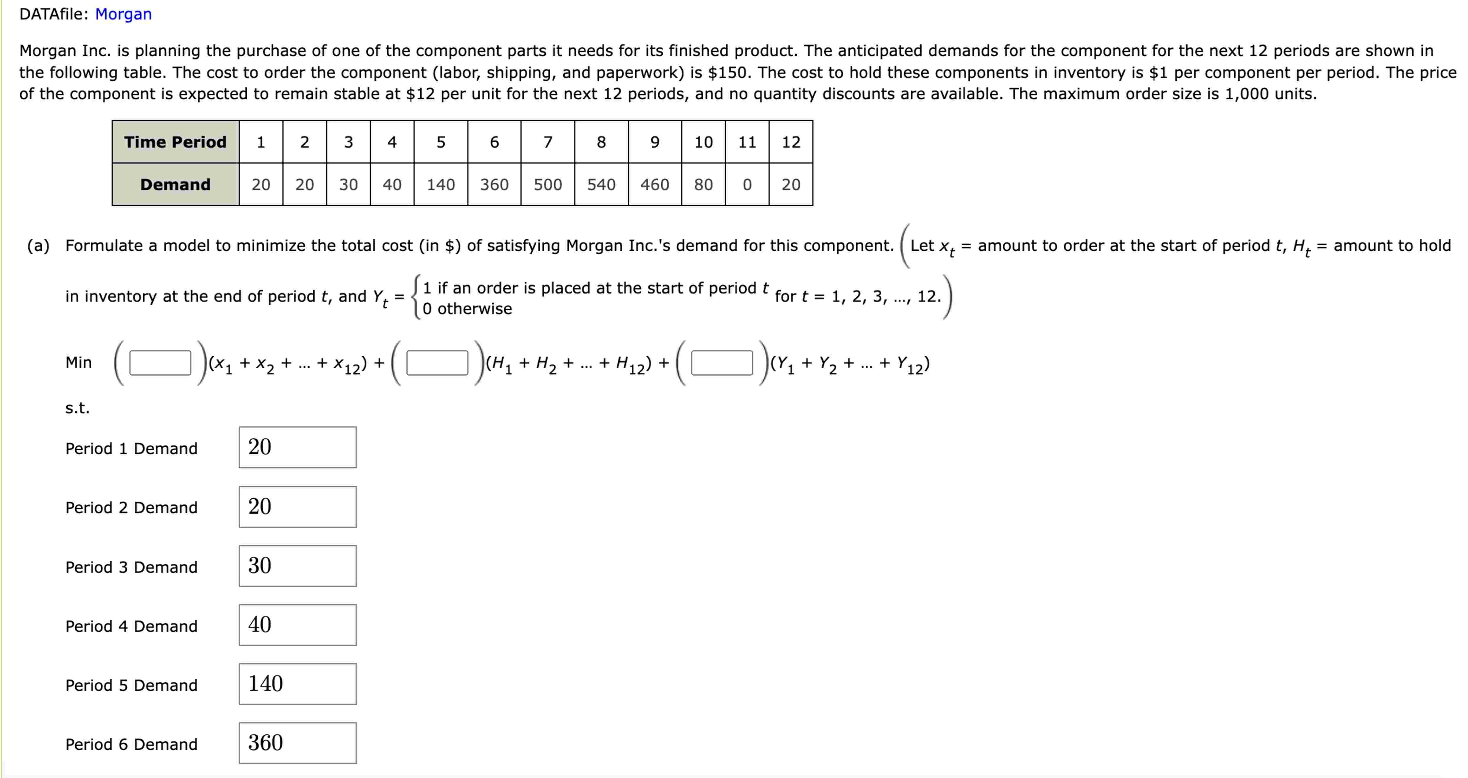Solved DATAfile: Morgan Morgan Inc. is planning the purchase | Chegg.com